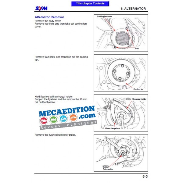 revue technique et manuel d'atelier pour scooter sym dd 50