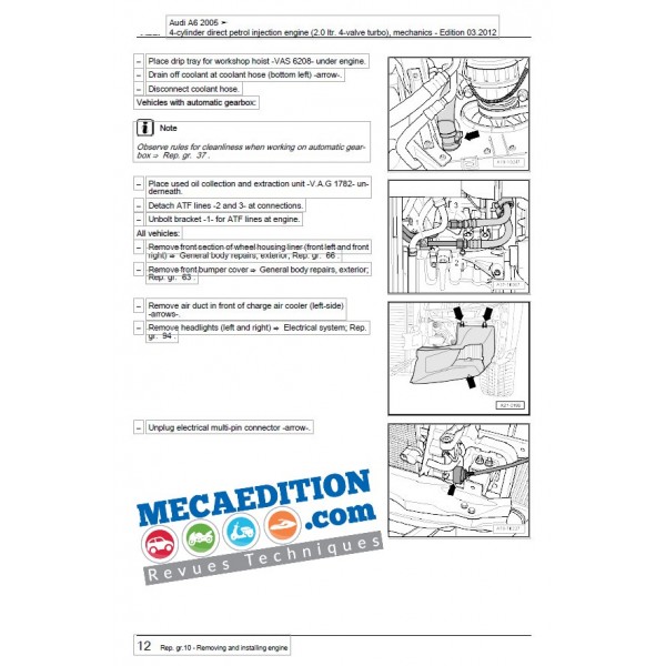 Revue technique et manuel d'atelier pour audi a6 de 2005 à 2011