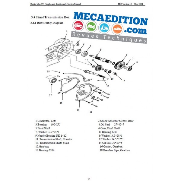 revue technique et manuel d'atelier pour buggy raider max 175